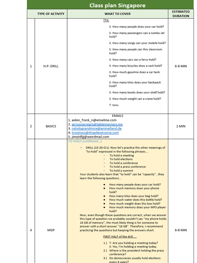 Class Plan G2 | Download Free PDF | Transport