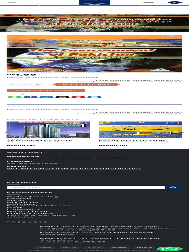 The Environment of Pakistan For Cambridge O-Level | PDF