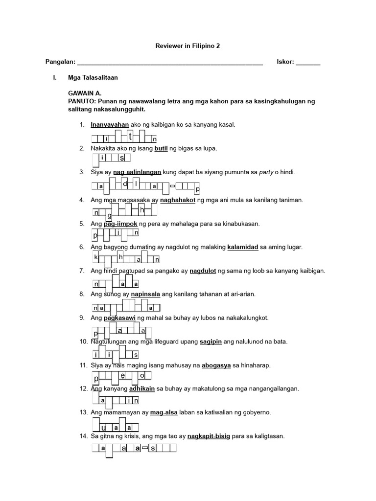Filipino 2 | PDF
