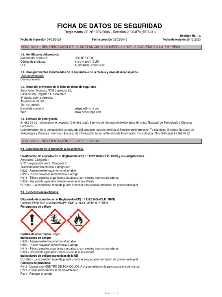 Lexite Extra | PDF | Toxicología | Química