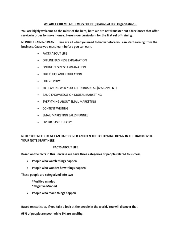 Extreme Achievers Training Note-Converted-1 | PDF | Digital Marketing ...