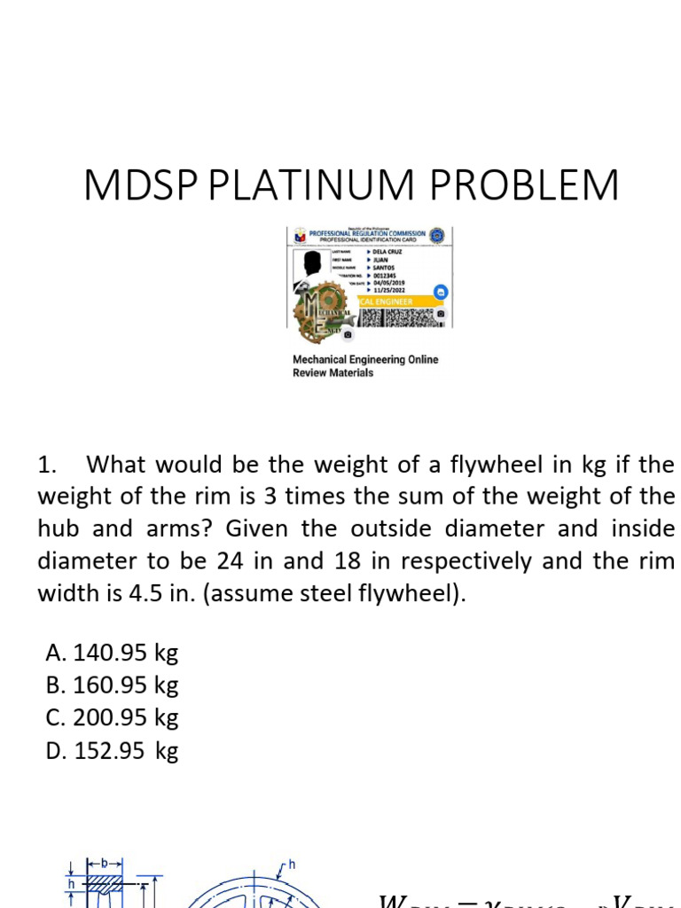 MDSP Platinum Problem Part 1 | PDF | Belt (Mechanical) | Strength Of Materials