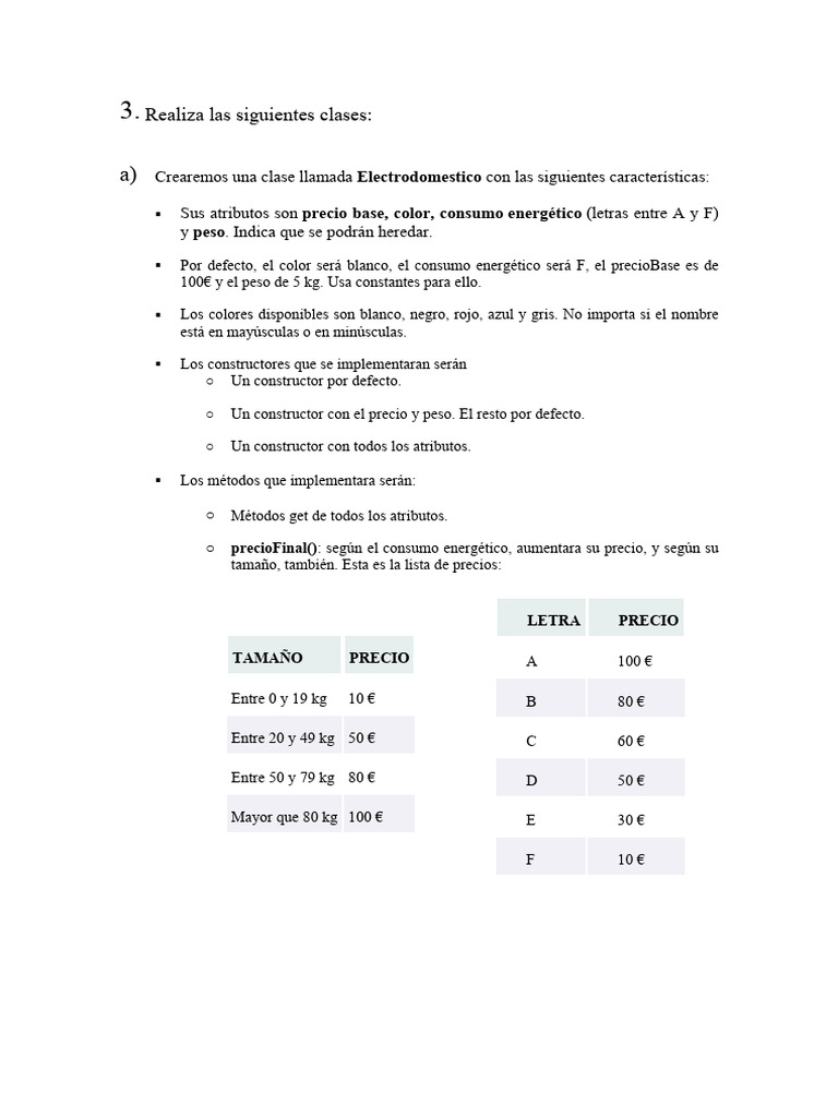 Ejercicios de Herencia2 | PDF | Constructor (Programación Orientada a Objetos) | Programación