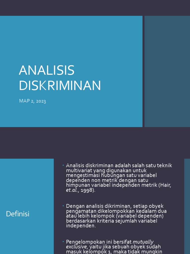 Analisis Diskriminan | PDF