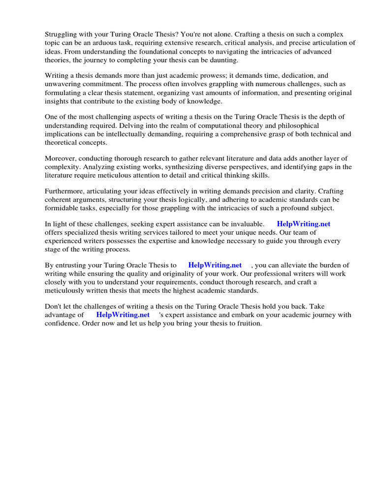 Turing Oracle Thesis | PDF | Algorithms | Applied Mathematics