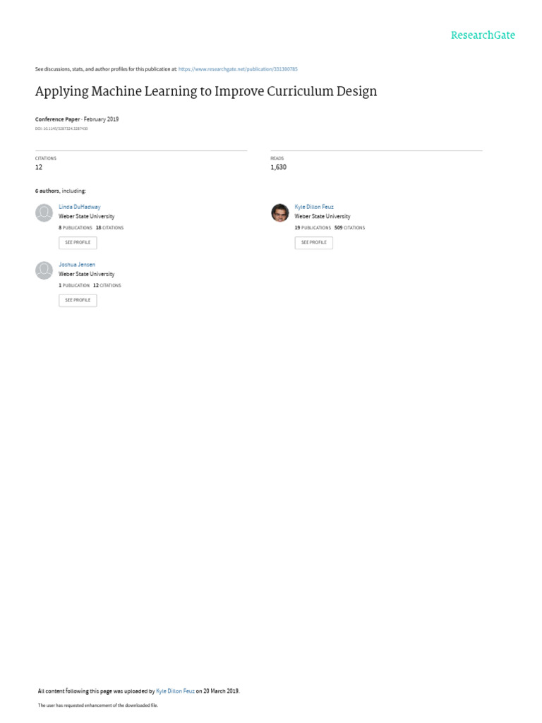 Applying Machine Learning To Improve Curriculum de | PDF | Machine ...
