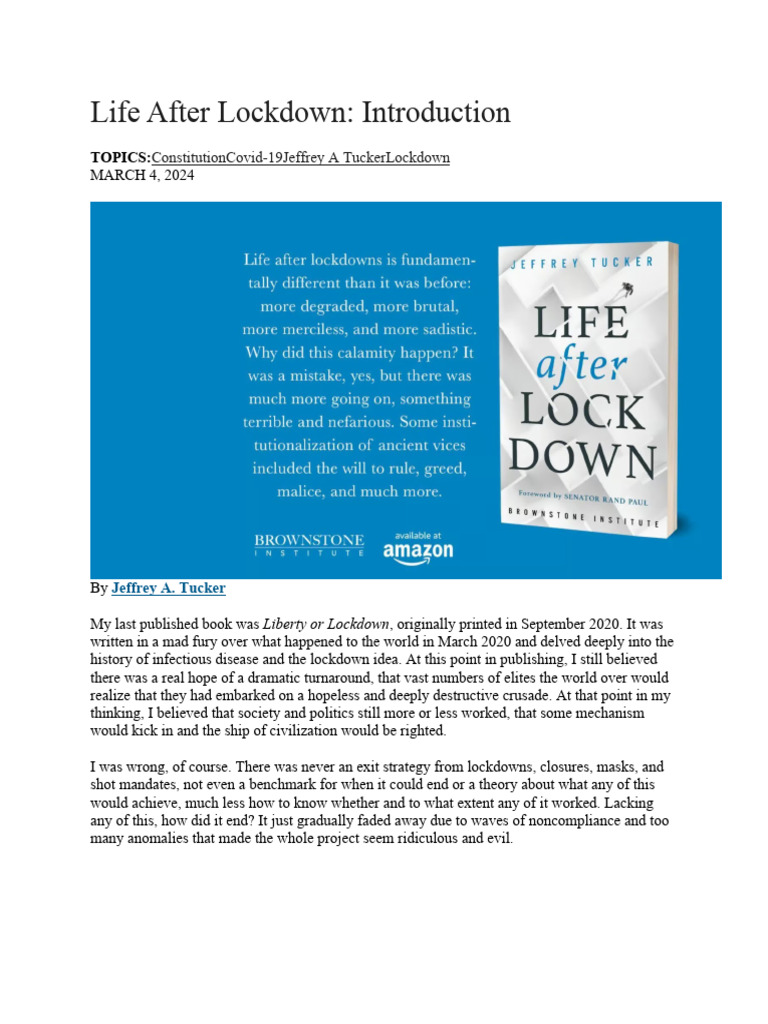 Life After Lockdown | PDF