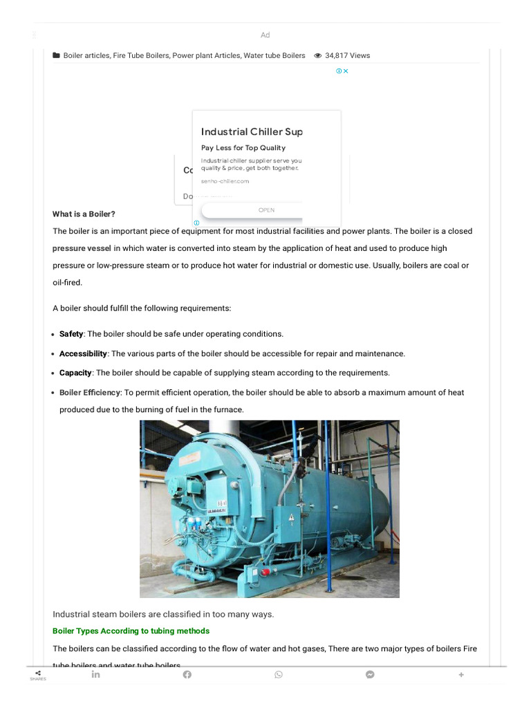 Types and Classifications of Industrial Boilers | Download Free PDF ...