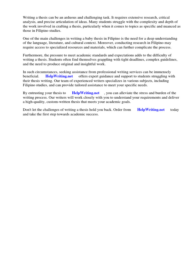 Example Ng Baby Thesis Sa Filipino | PDF | Tagalog Language | Thesis