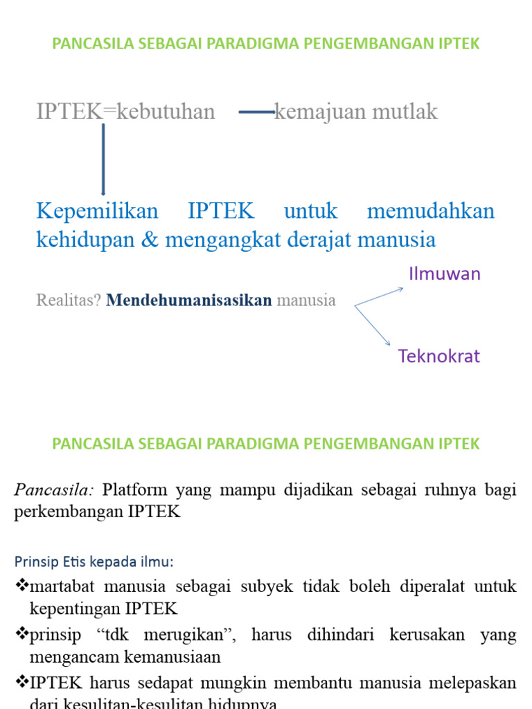 Pancasila Sebagai Paradigma Pengembangan Iptek | PDF