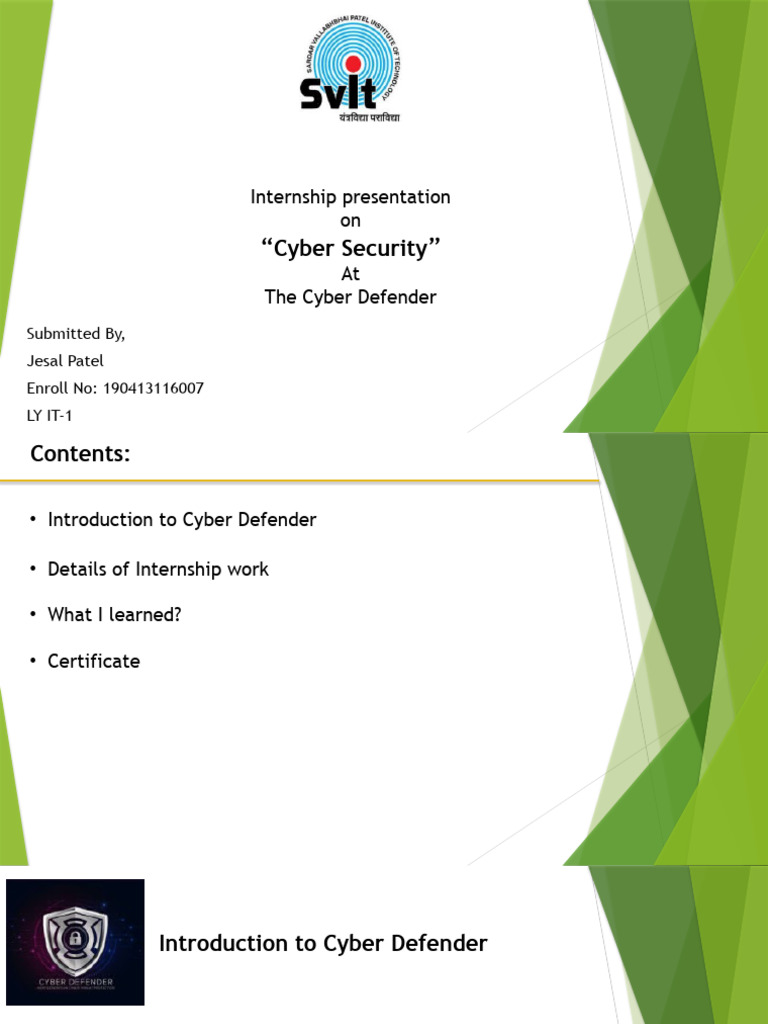 Jesal Patel's Cyber Security Internship Report | PDF | Security ...