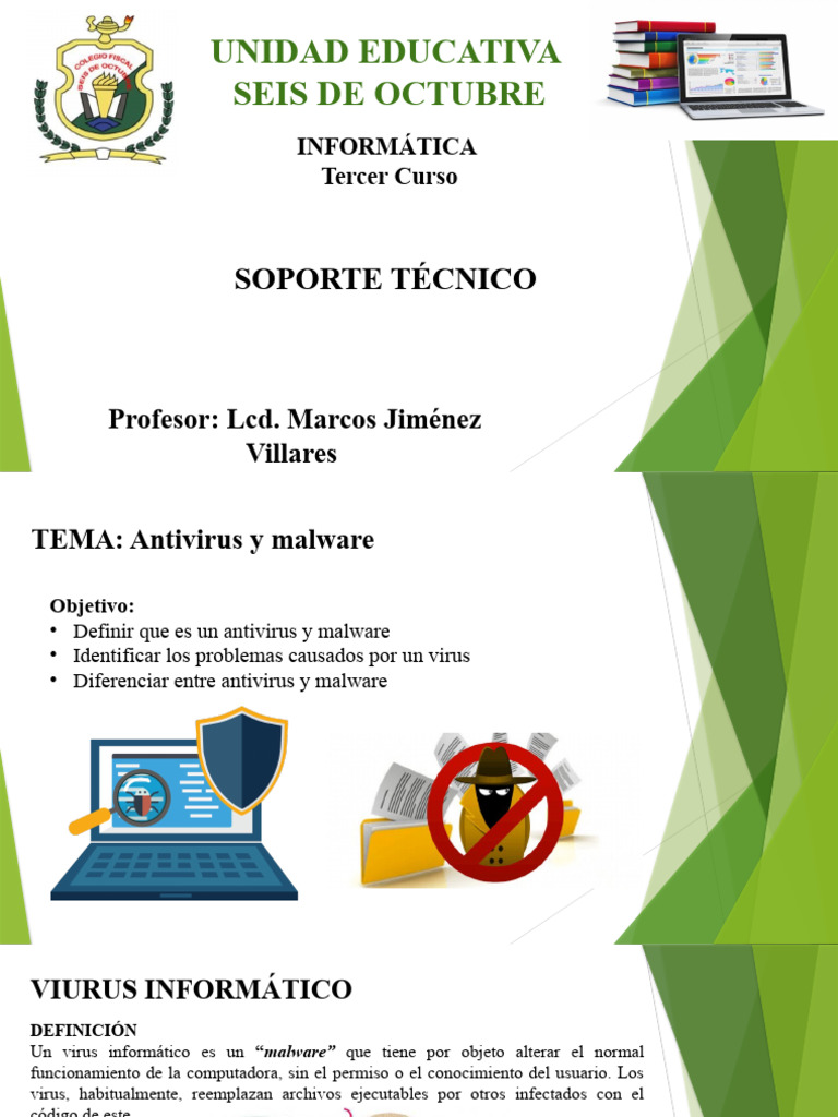 3er Año - 3 SOPORTE TECNICO - Antivirus y Malware | PDF | Malware ...