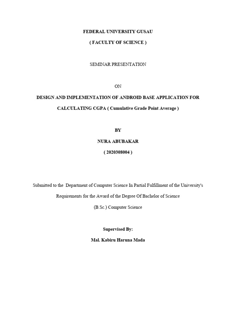 Nura Abubakar CRRTD Seminar | PDF | Databases | Usability