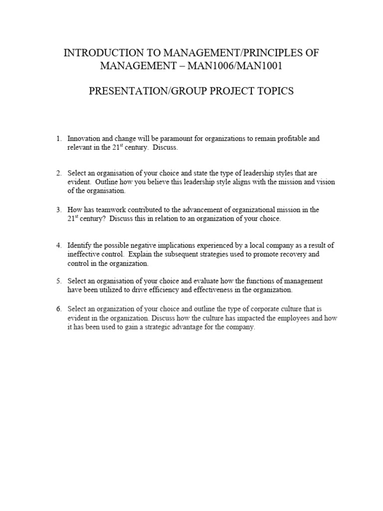 UTECH-Group Standardized Project Questions-Jan24 | PDF | Organizational ...