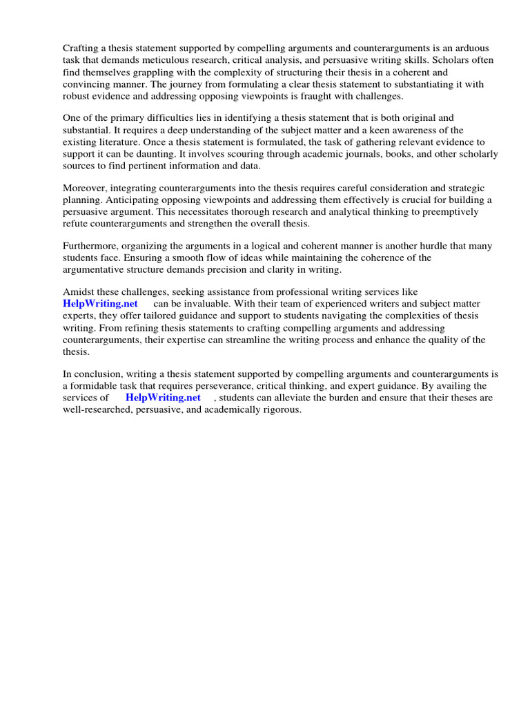 How To Support A Thesis Statement With Compelling Arguments and ...