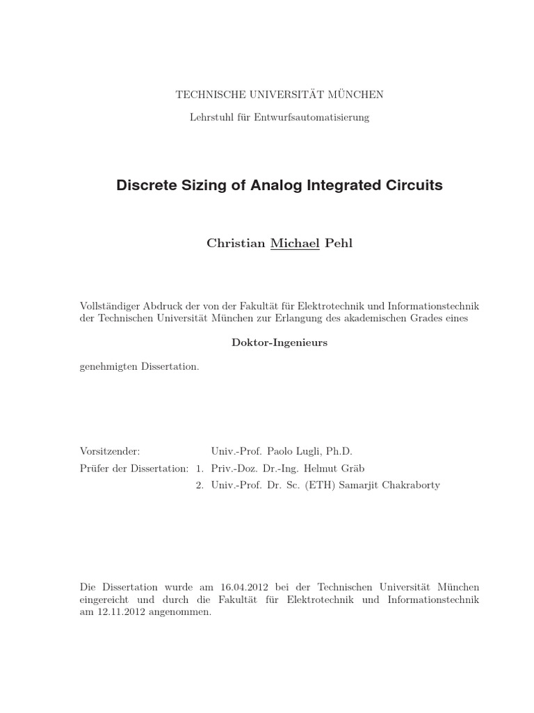 Thesis - Discrete Sizing of Analog Integrated Circuits | PDF | Electronic Circuits ...