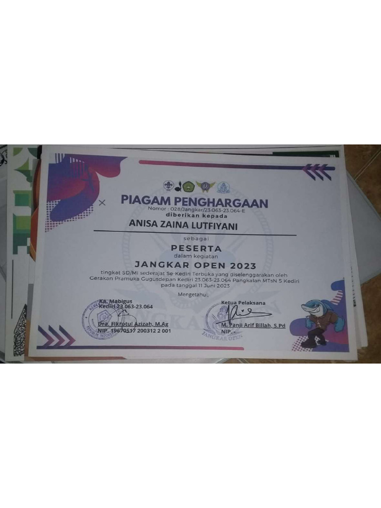 Piagam Penghargaan | PDF