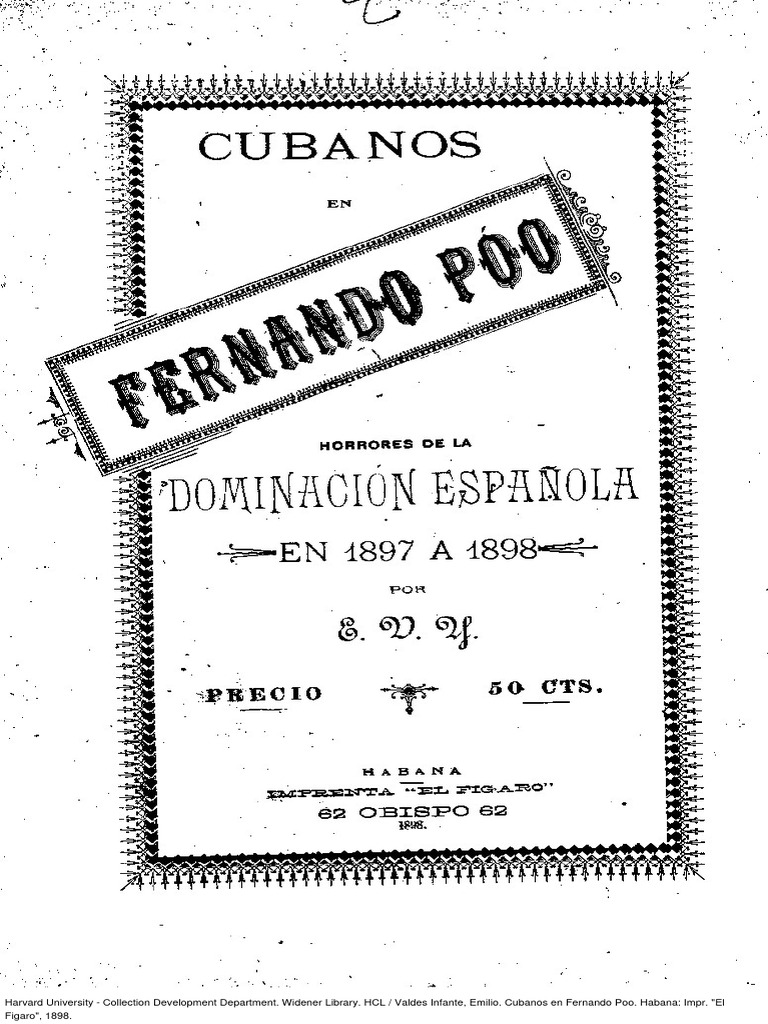 Cubanos en Fernando Poo 1898 | PDF