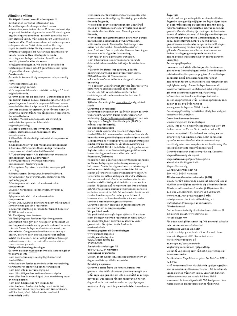 Fullständiga Villkor Word | PDF