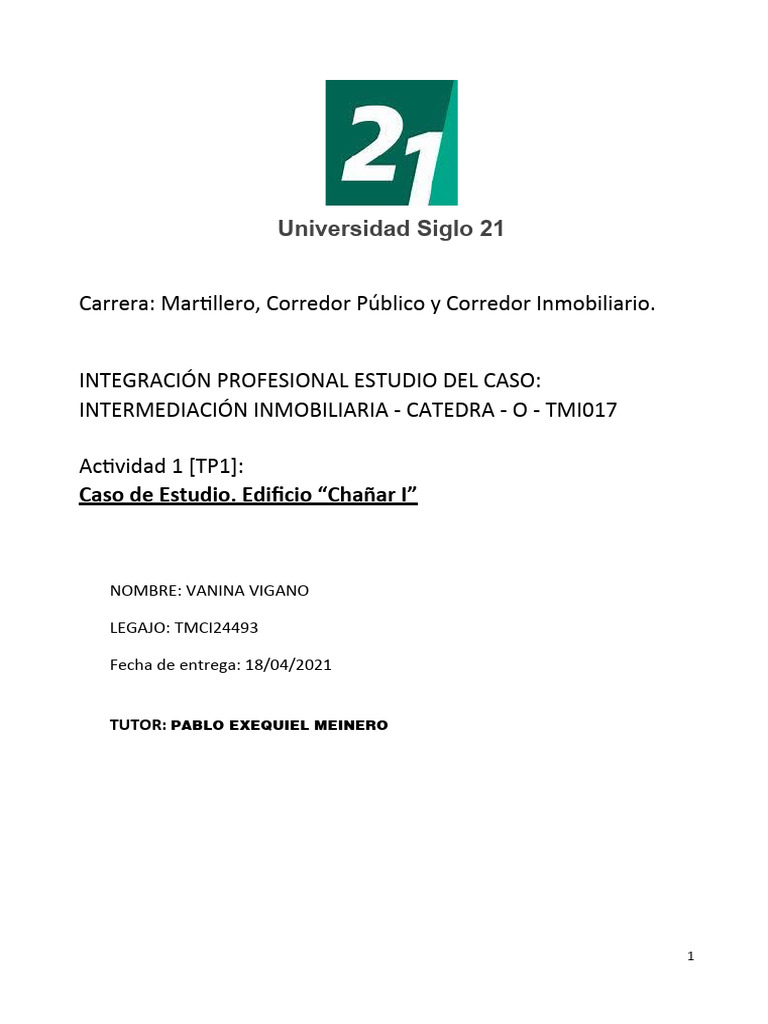 Tp1 Integracion Profesional Estudio Del Caso Pdf Regulación Seguro