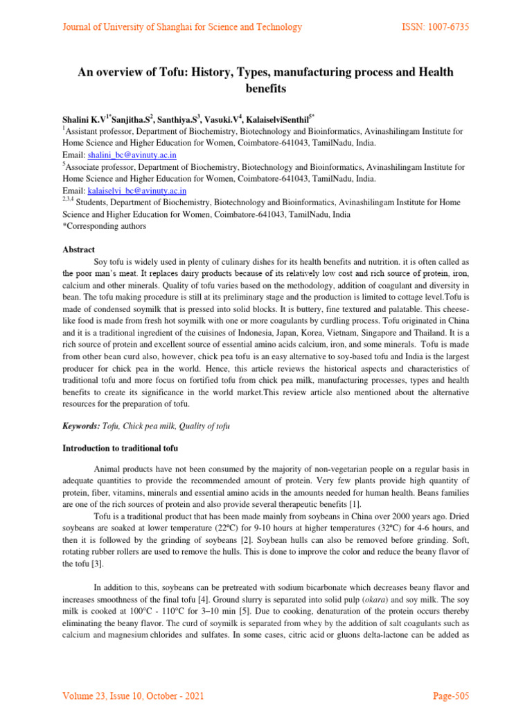 An Overview of Tofu History Types Manufacturing Process and Health ...