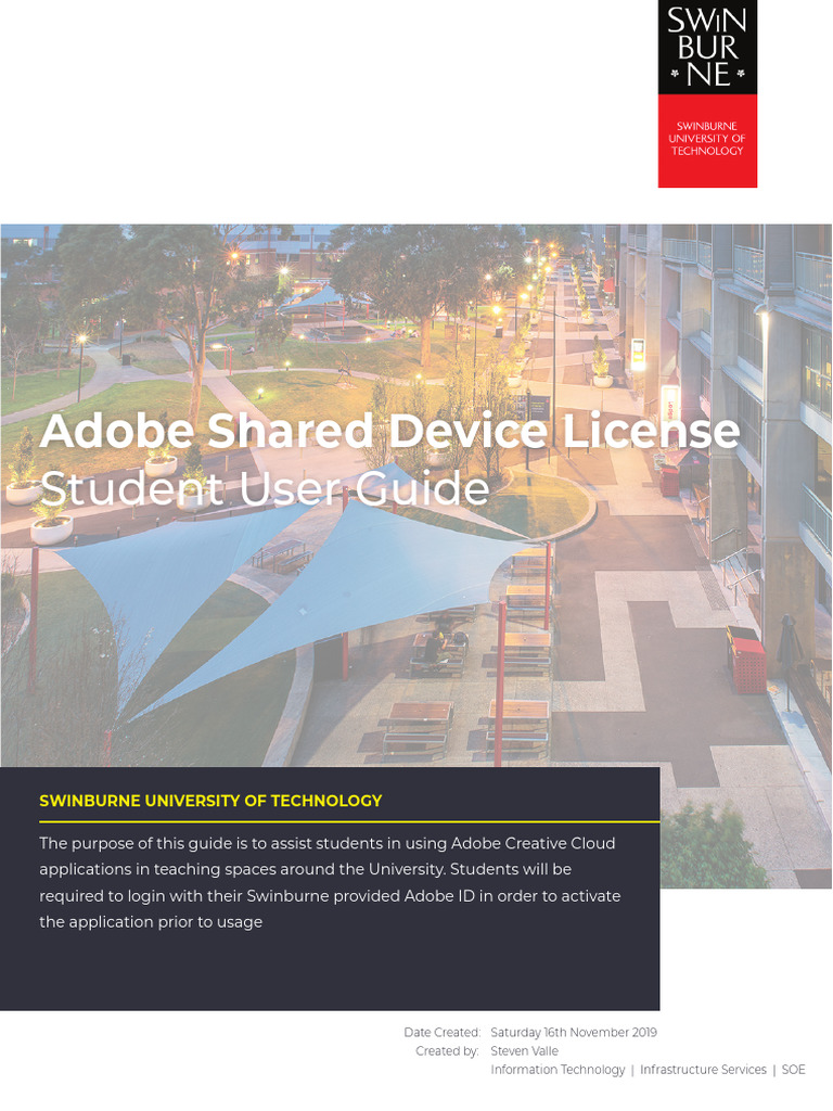 Adobe Creative Cloud Shared Device License Student 2020 | PDF | Login | Application Software