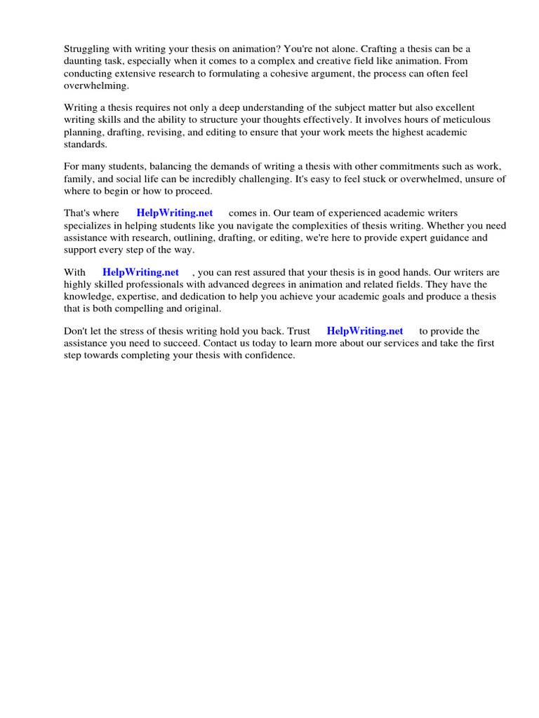 Thesis Animation | PDF | Thesis | Expert