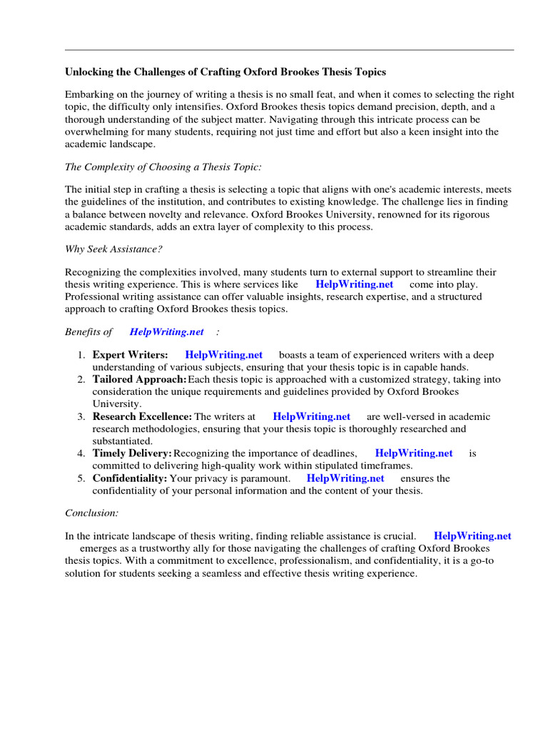 Oxford Brookes Thesis Topics | PDF | Risk | Finance & Money Management