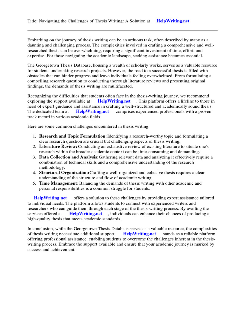 Georgetown Thesis Database | PDF | Thesis | Doctor Of Philosophy