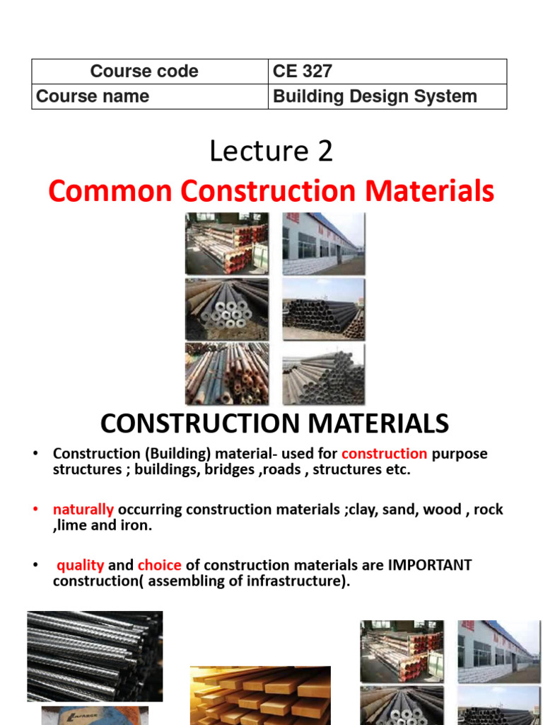 BDS PPT Lecture 2 | PDF | Concrete | Cement BDS PPT Lecture 2 | PDF | Concrete | Cement