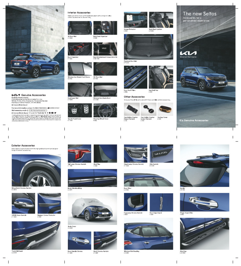 New Seltos Accessories Brochure | PDF