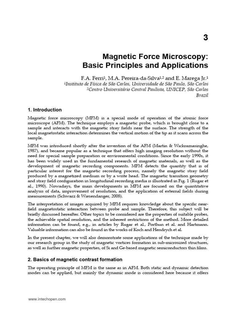 Intech-Magnetic Force Microscopy Basic Principles and Applications ... Intech-Magnetic Force Microscopy Basic Principles and Applications ...