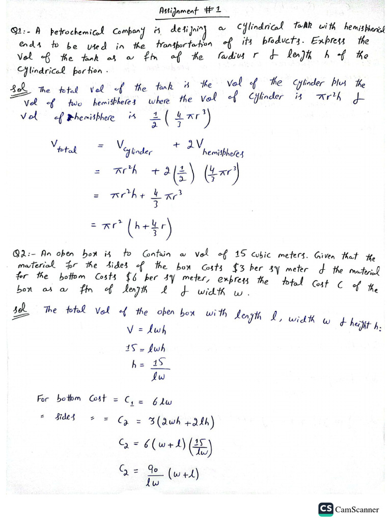 MT1008 Assignment 1 Solution | PDF | Derivative | Mathematical Analysis