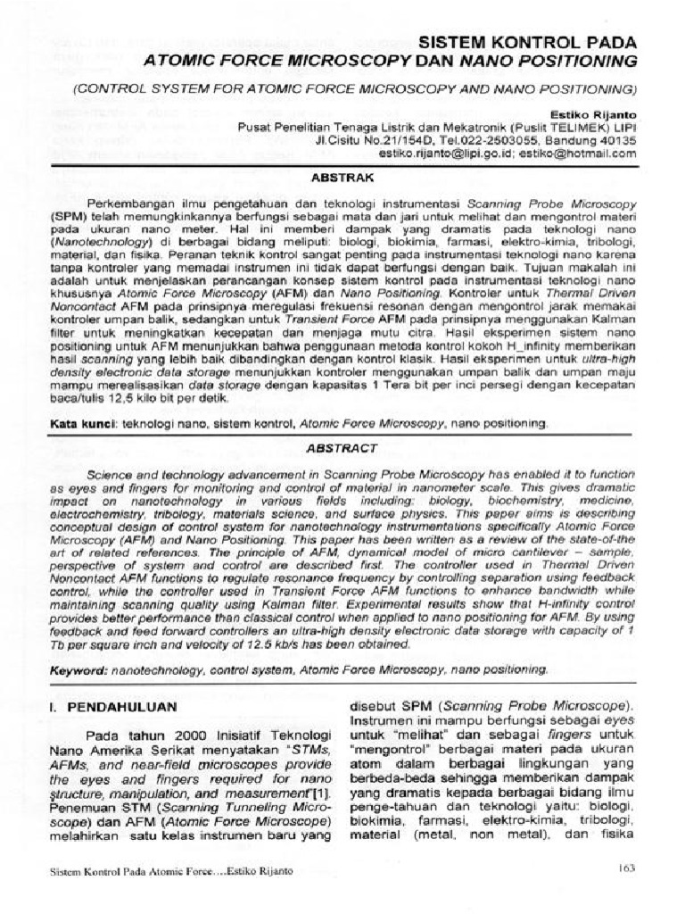 ID Sistem Kontrol Pada Otomic Force Microsc | PDF