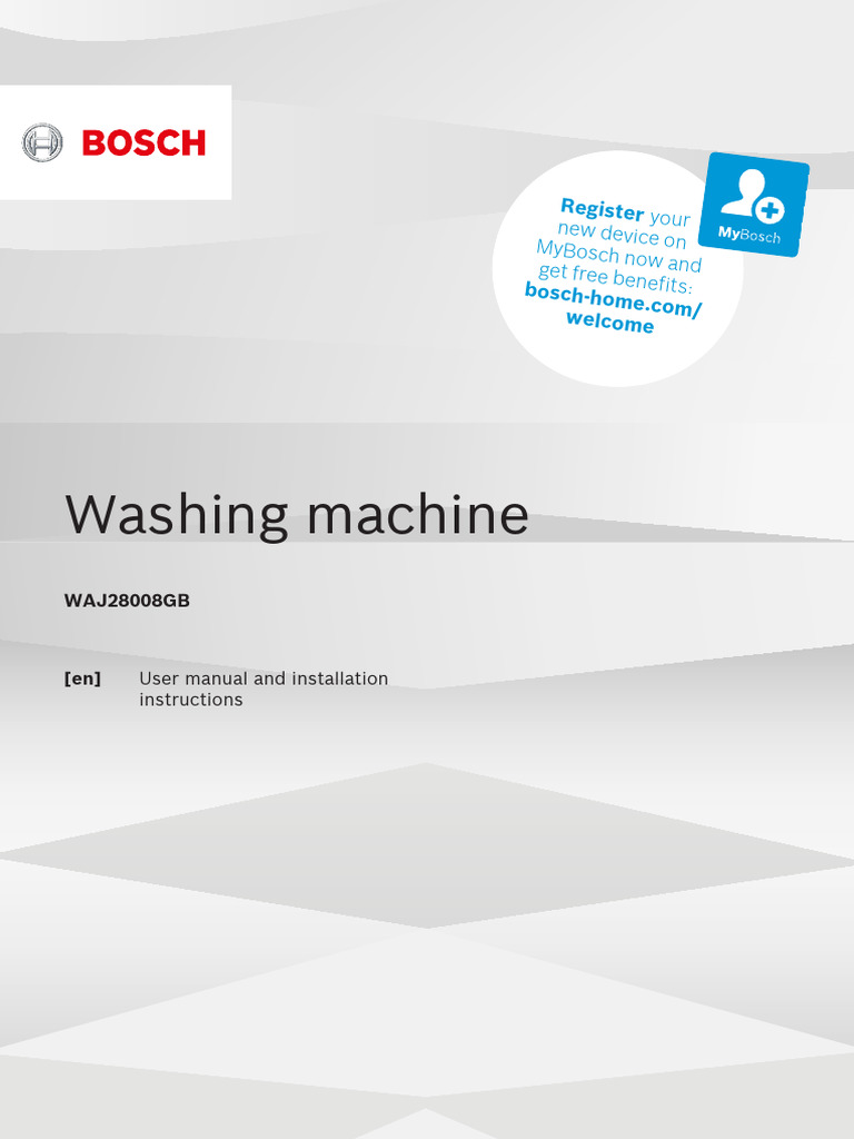 Bosch Washer - B | PDF | Washing Machine | Ac Power Plugs And Sockets
