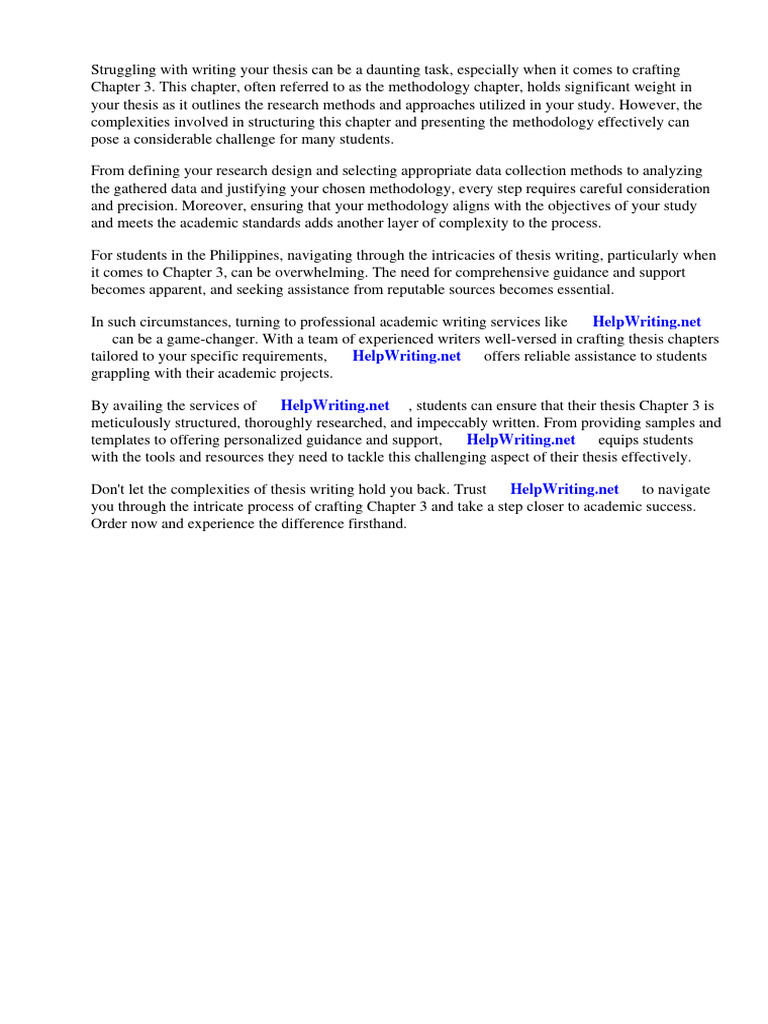 Thesis Chapter 3 Writing Guide | PDF | Thesis | Methodology