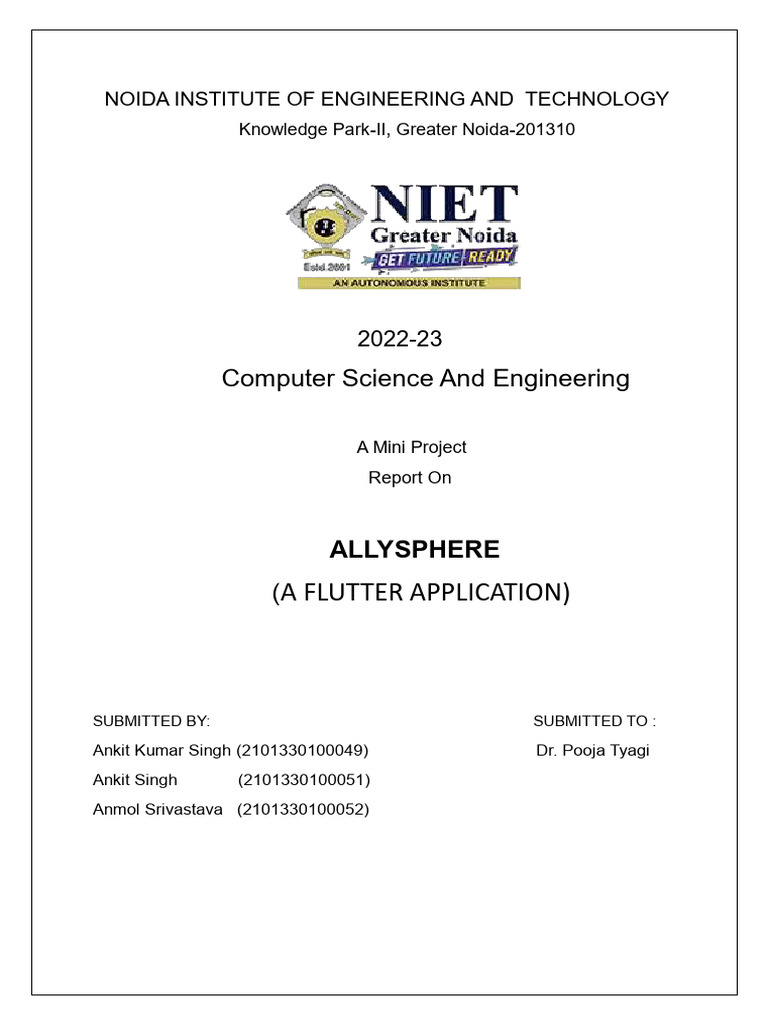 Allysphere A Flutter Application Report | Download Free PDF | Mobile App | Android (Operating ...