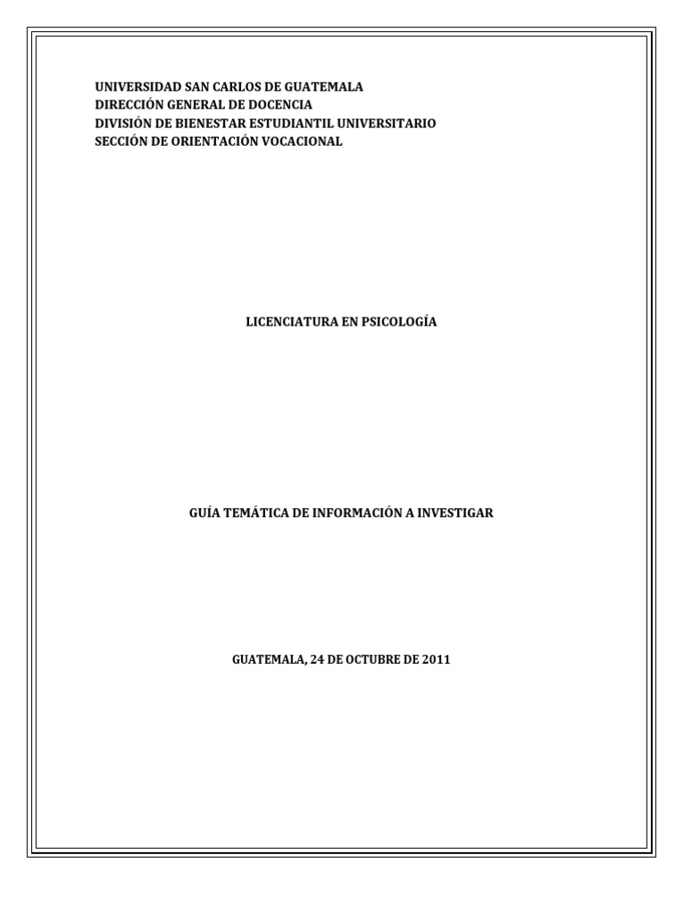 USAC | PDF | Titulo academico | Sicología