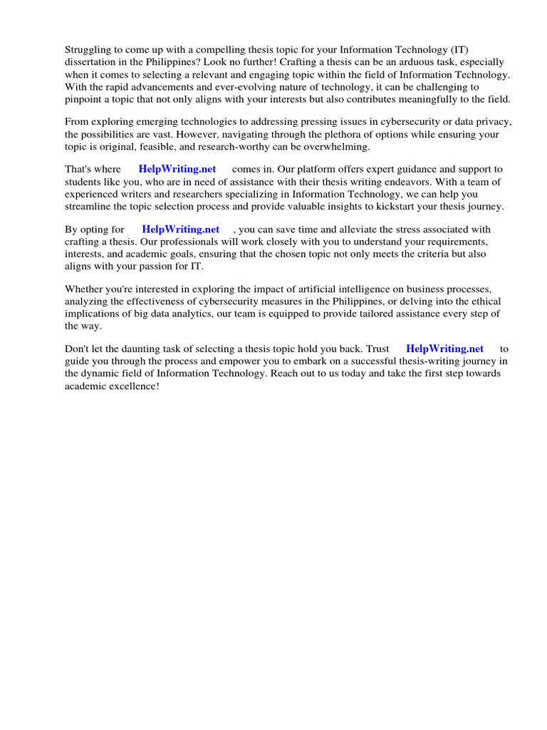 IT Thesis Topic Selection Guide | PDF | Thesis | Sampling (Statistics)
