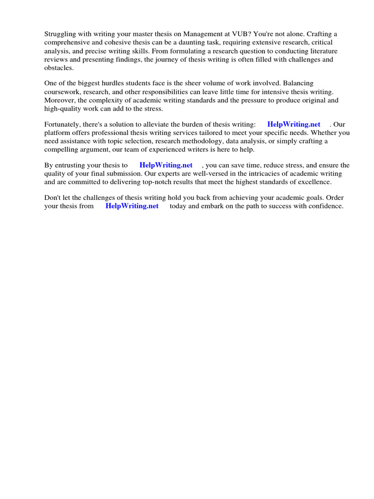 Master Thesis Management Vub | PDF | Thesis | Science