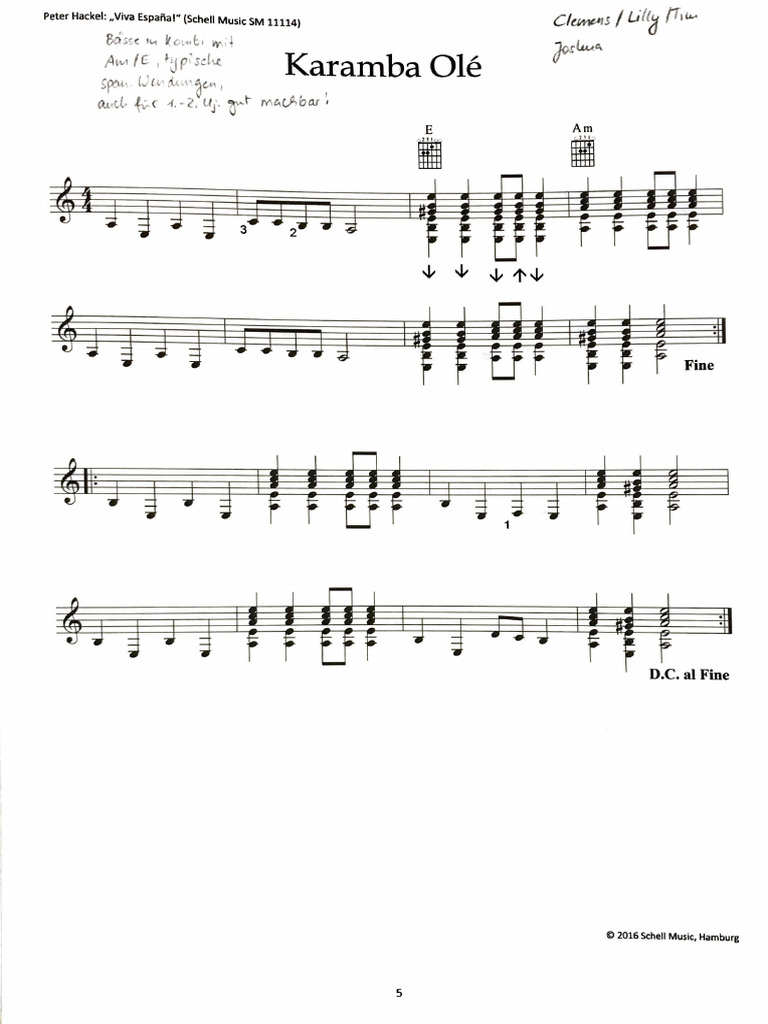 Viva España Chords by Peter Hackel | PDF