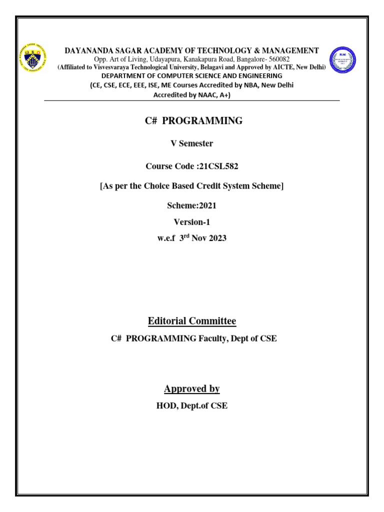C# Lab Manual As On 23-01-2024 | PDF | Class (Computer Programming) | Method (Computer Programming)