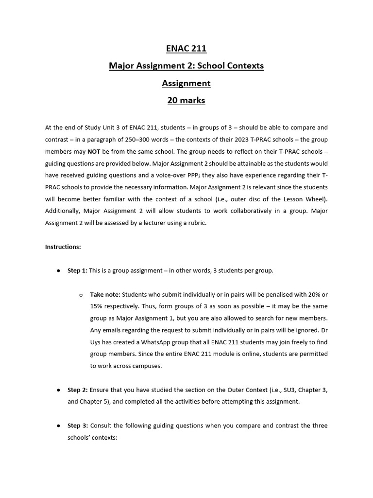 ENAC 211 Major Assignment 2 | PDF | English Language | Learning