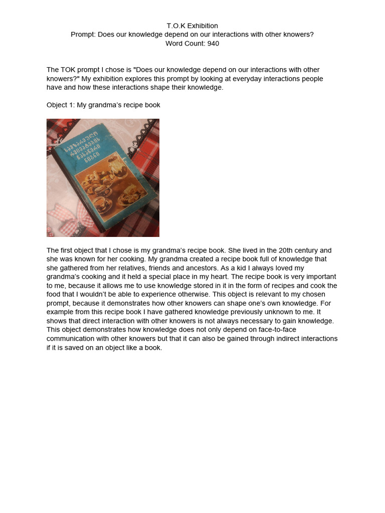 T.O.K Does Our Knowledge Depend On Our Interactions With Other Knowers | PDF | Knowledge | Computing