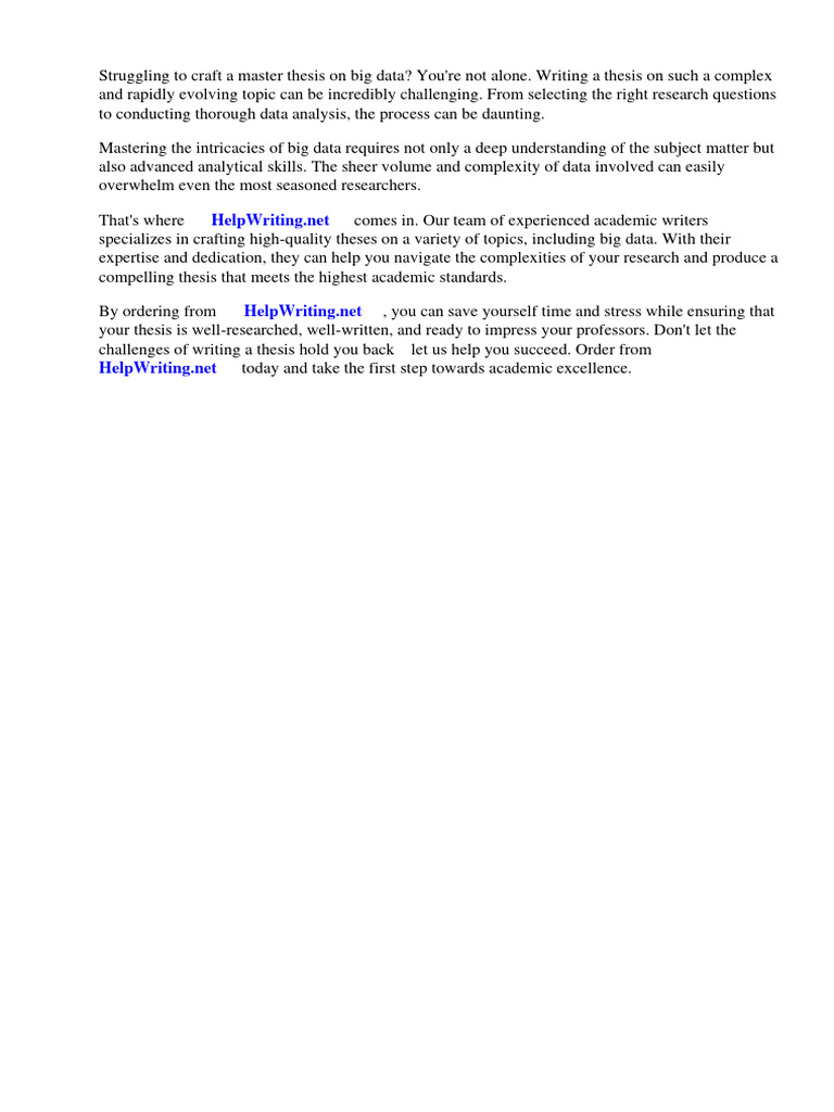 Master Thesis Topics Big Data | PDF | Big Data | Data