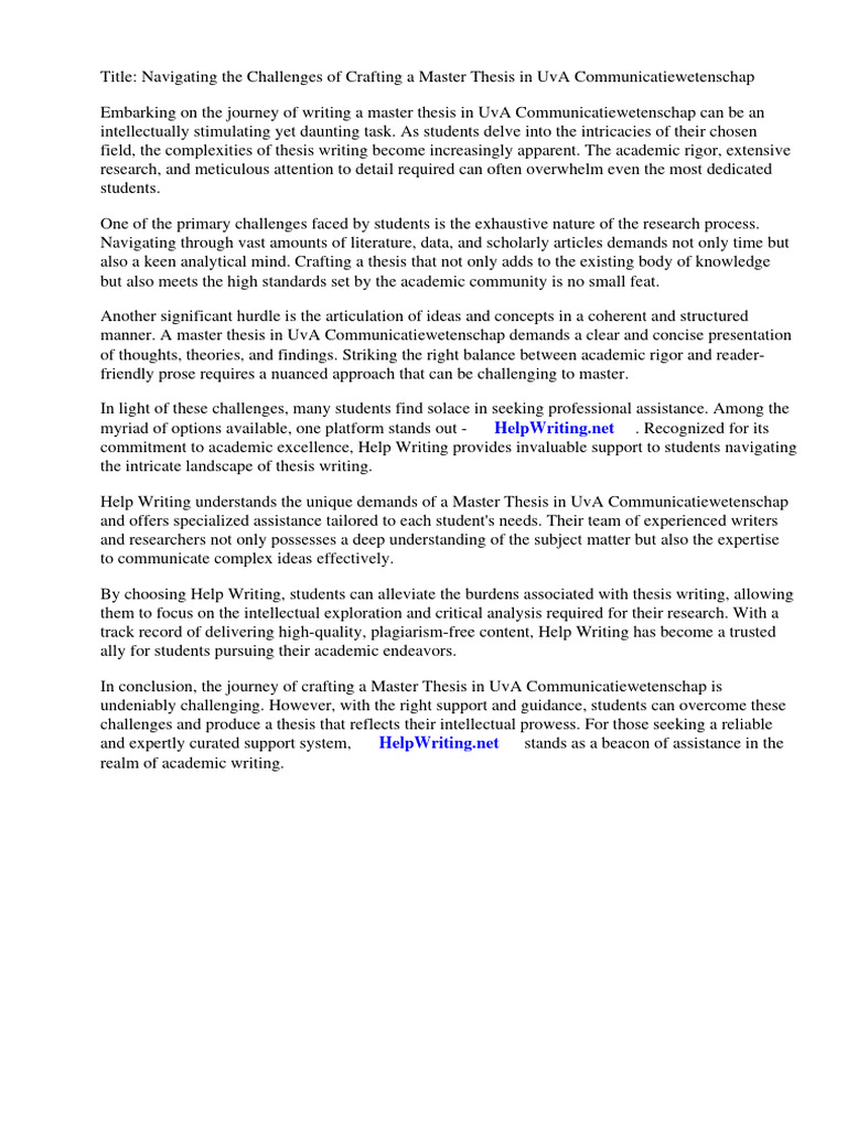 Master Thesis Uva Communicatiewetenschap | PDF | Behavior | Thesis