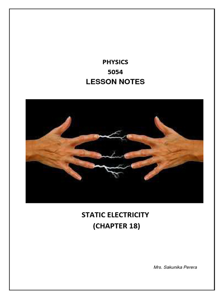 Static Electricity - Lesson Note | PDF | Electric Charge | Electricity