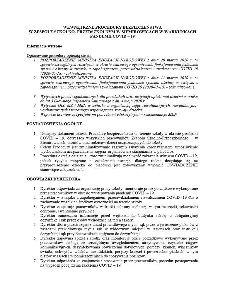 Wewnetzrne Procedury Bezpieczenstwa | PDF