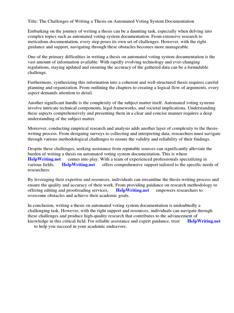 Automated Voting System Thesis Documentation | PDF | Electronic Voting ... Automated Voting System Thesis Documentation | PDF | Electronic Voting ...
