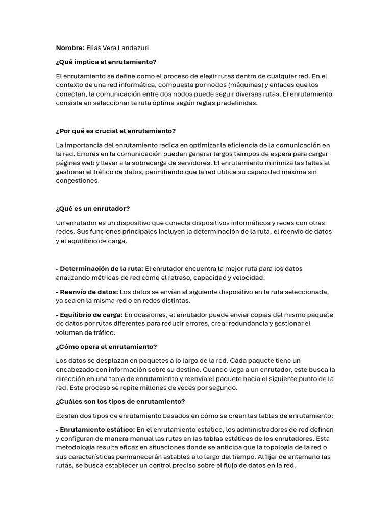 Enrutamiento Estatico y Dinamico | Descargar gratis PDF | Enrutador (Computación) | Enrutamiento